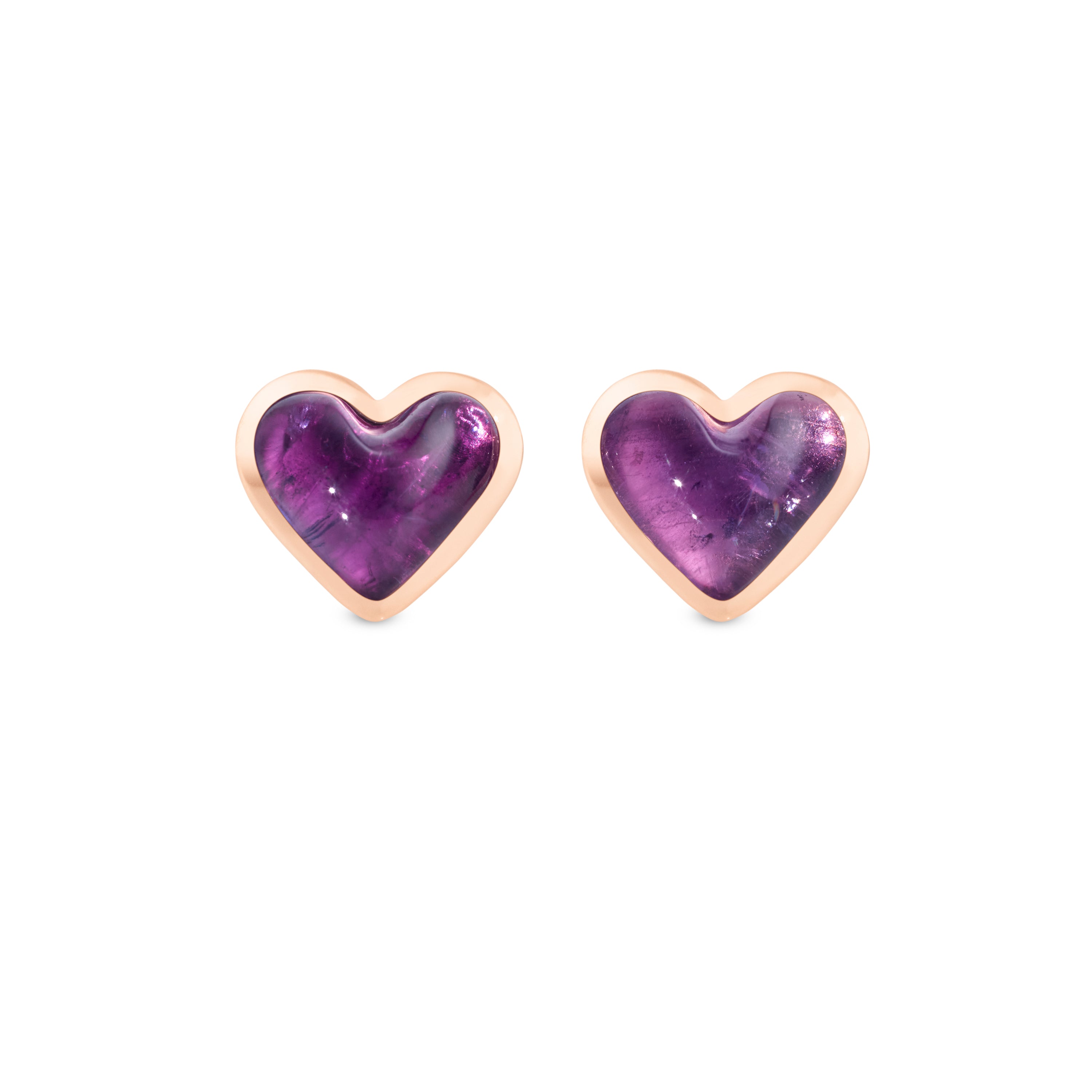 Love sticker studs rose gold with amethyst – Alina Abegg