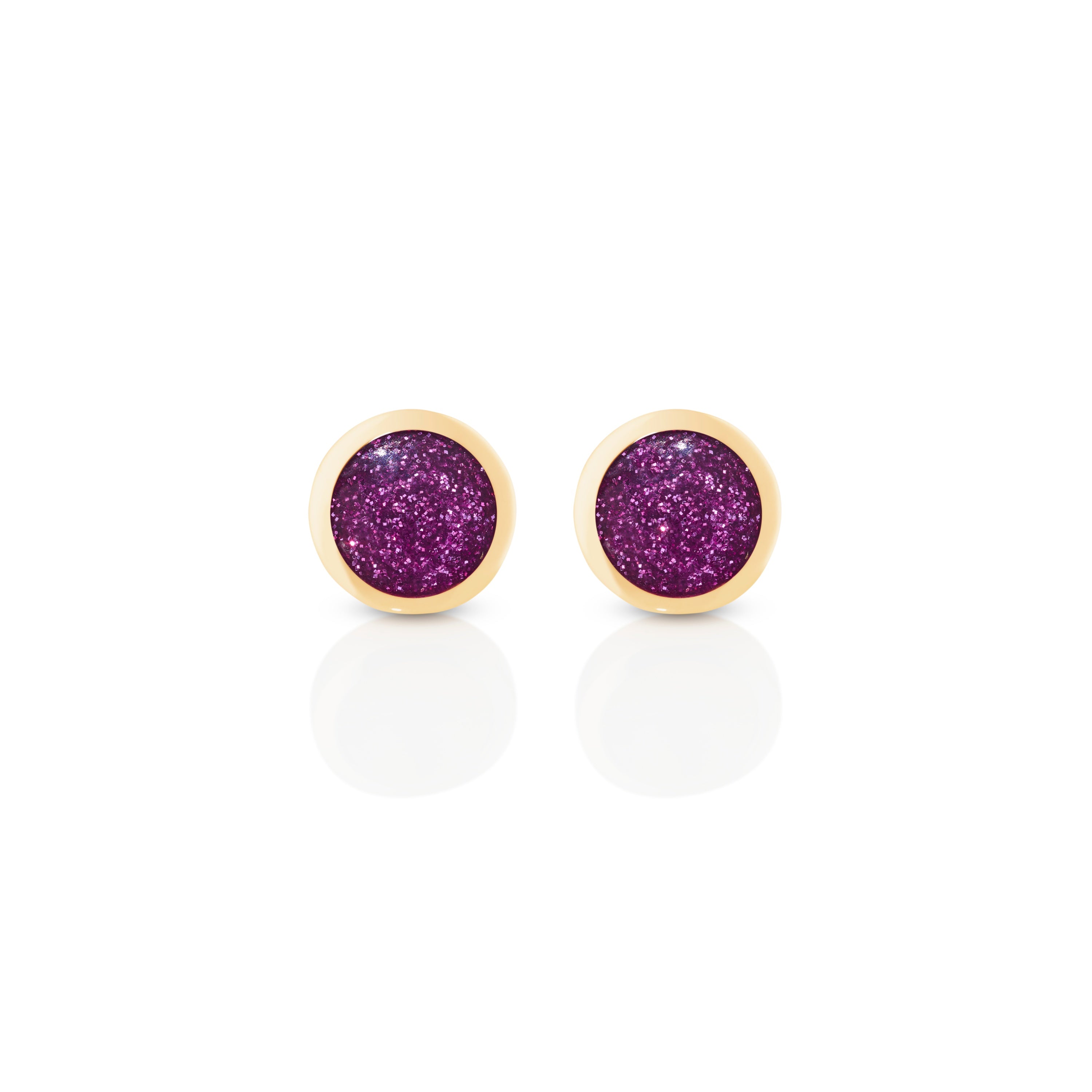 Circle sticker studs yellow gold with enamel – Alina Abegg
