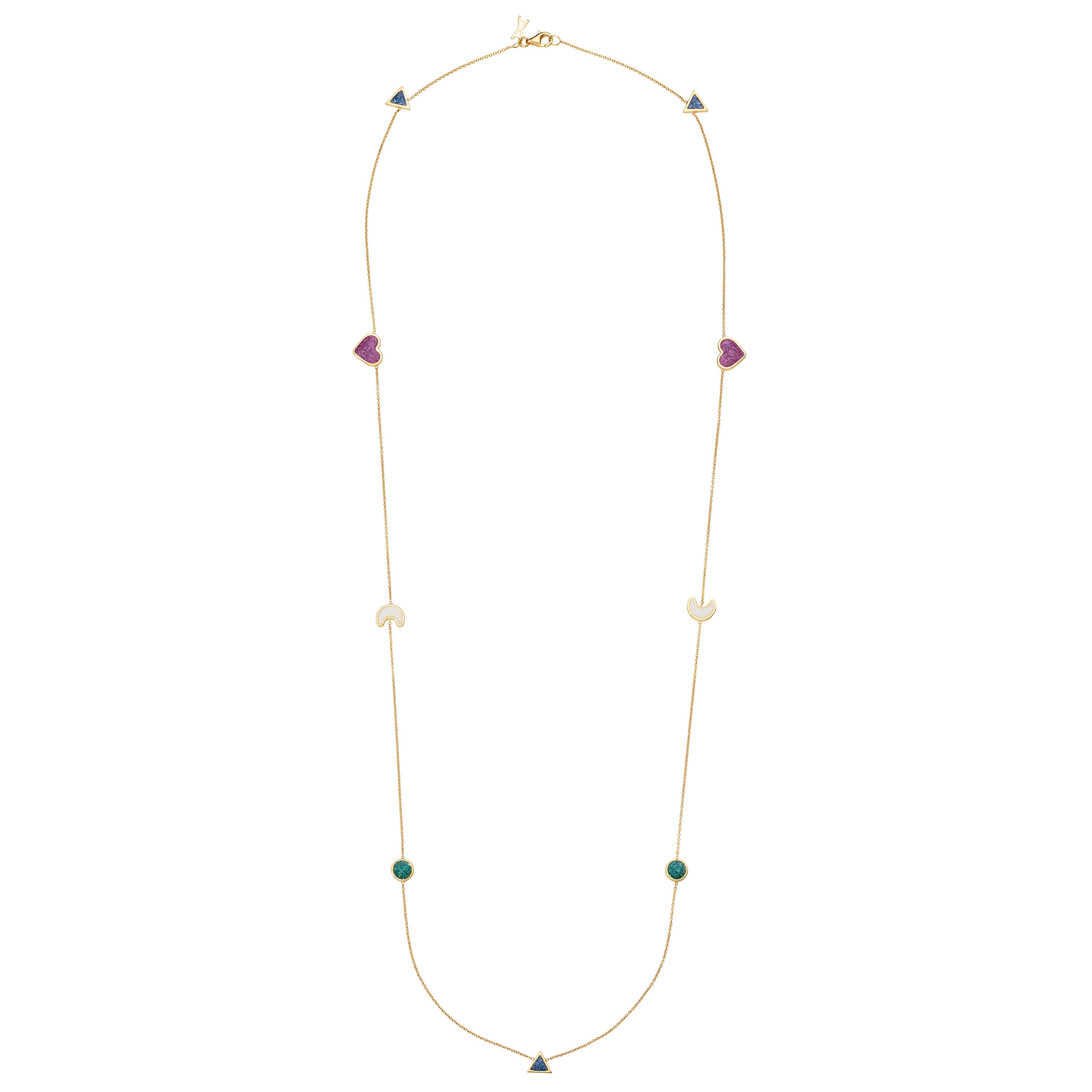 Sticker necklace maxi yellow gold with enamel – Alina Abegg