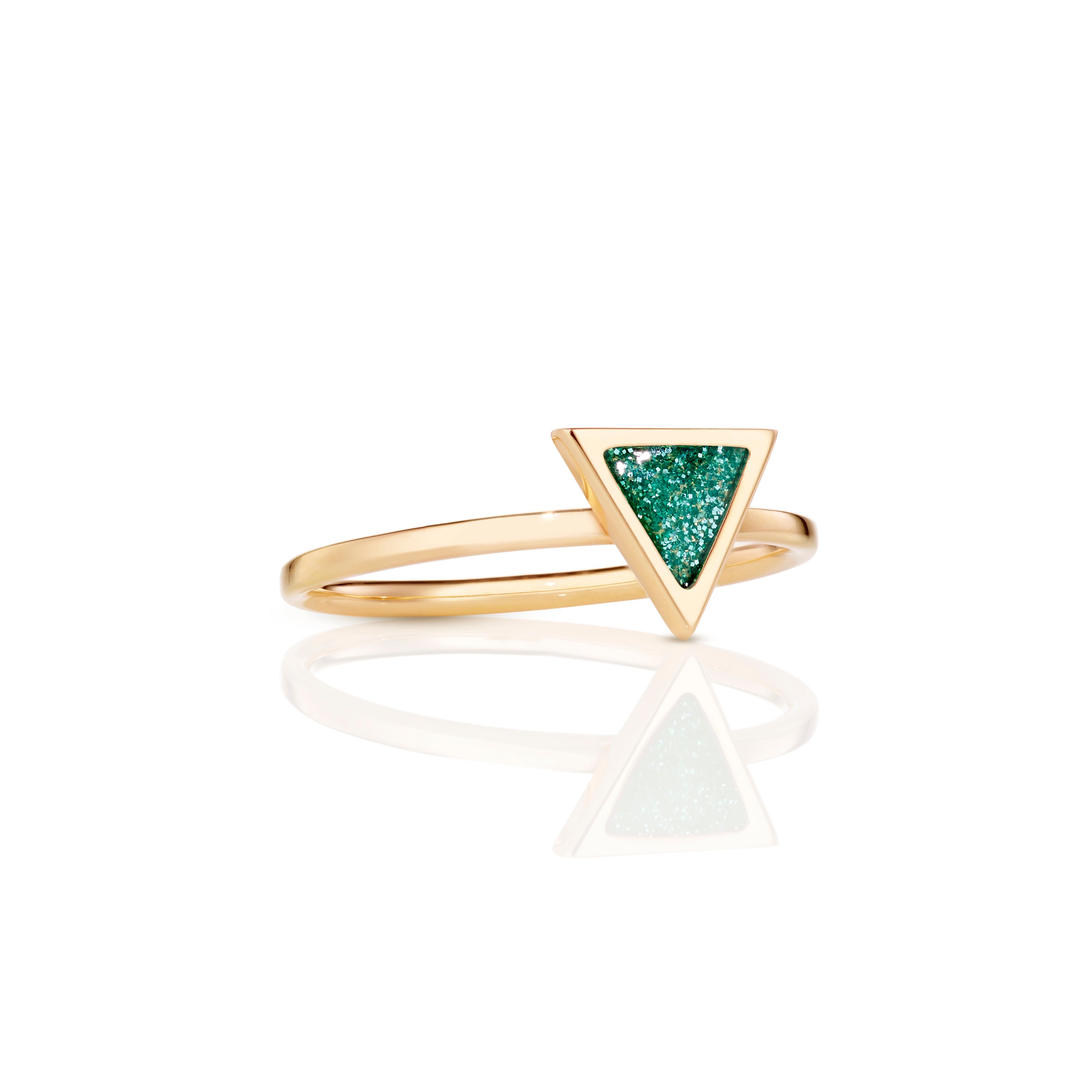 Triangle sticker ring yellow gold with enamel – Alina Abegg